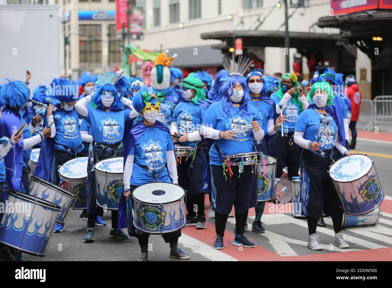 New York, N.Y/USA – 25th Nov. 2020: Performers pose for photos during ...