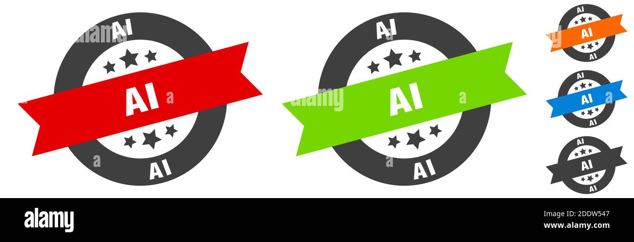 ai stamp. ai round ribbon sticker. label Stock Vector Image & Art - Alamy