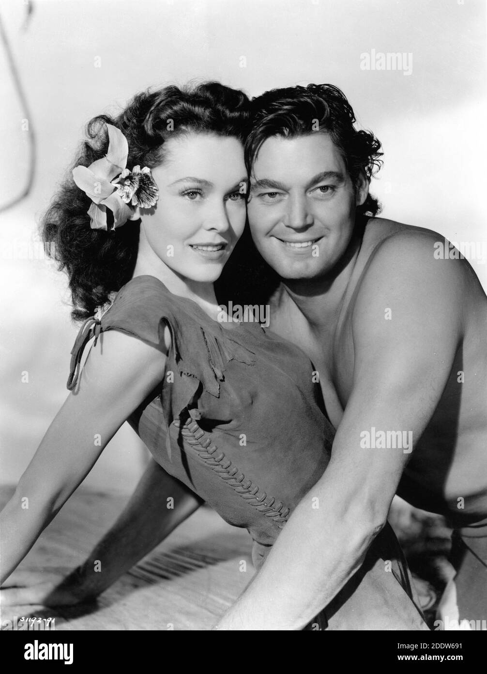 MAUREEN O'SULLIVAN and JOHNNY WEISSMULLER publicity portrait by ...