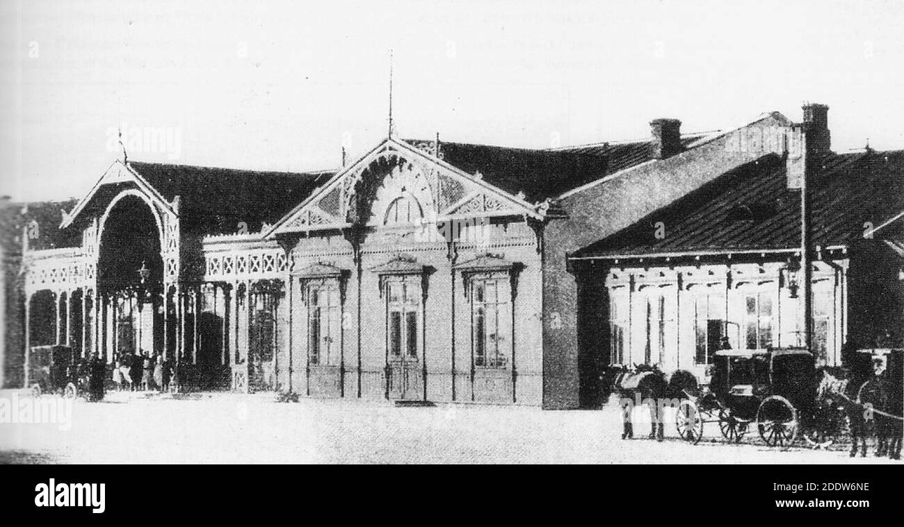 Kovel rail station in Warsaw 1877 Stock Photo - Alamy