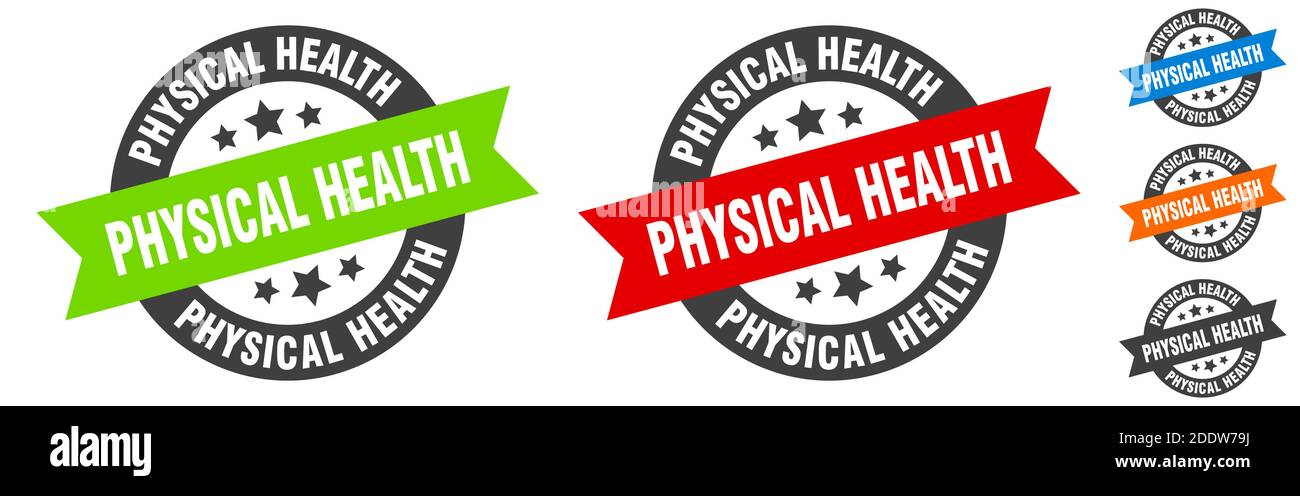 physical health stamp. physical health round ribbon sticker. label ...