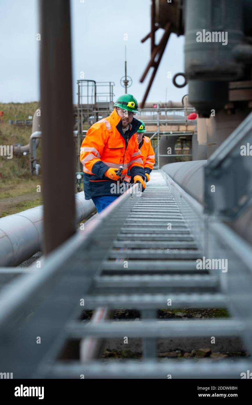 Construction work, Flotta, oil terminal, Orkney, Scotland Stock Photo ...