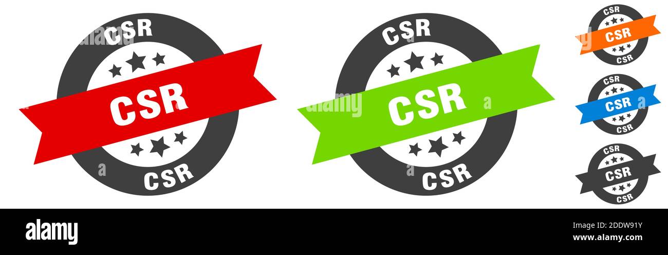 csr stamp. csr round ribbon sticker. label Stock Vector Image & Art - Alamy