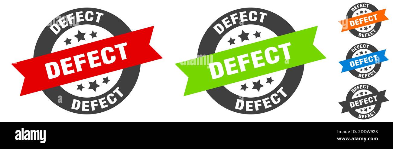 defect stamp. defect round ribbon sticker. label Stock Vector Image ...