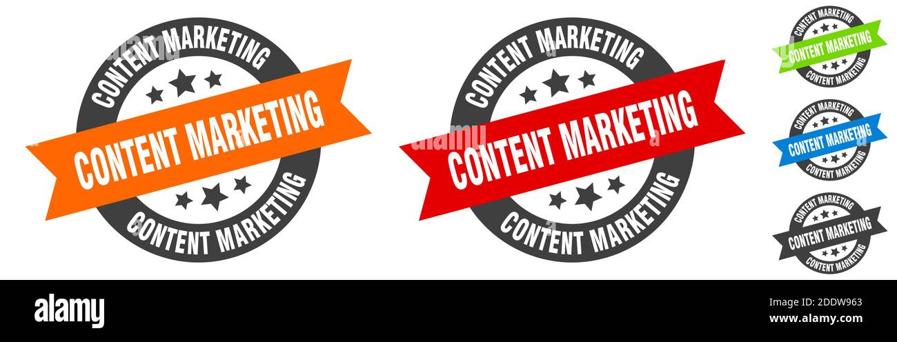 content marketing stamp. content marketing round ribbon sticker. label ...
