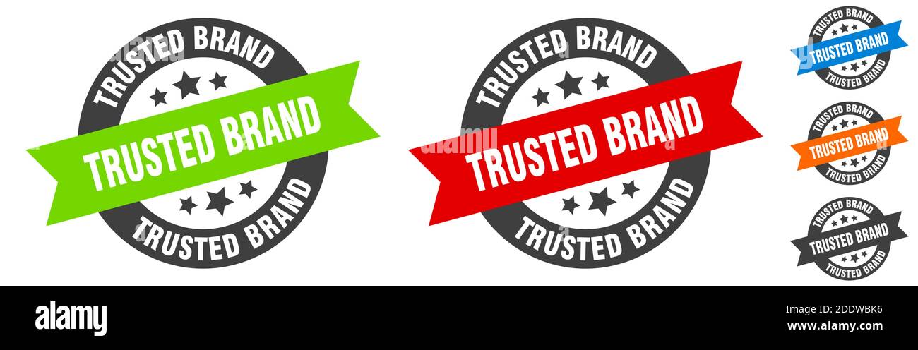trusted brand stamp. trusted brand round ribbon sticker. label Stock ...