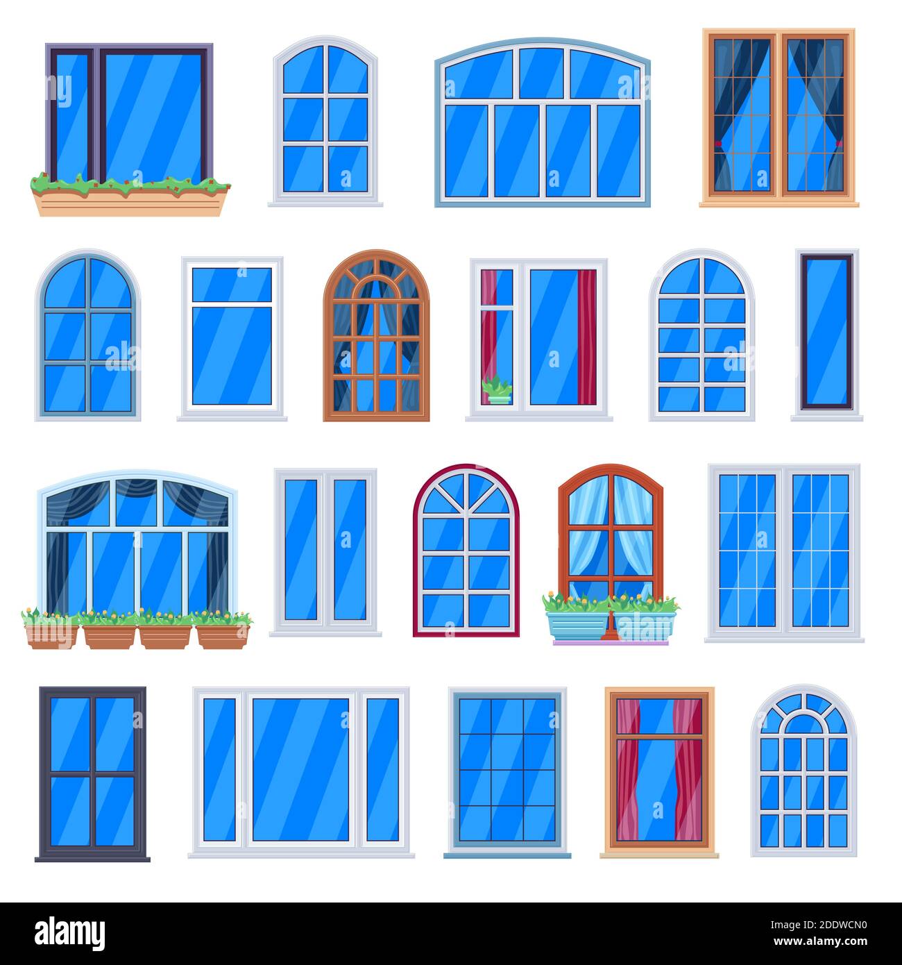 Window frames. Wooden house windows, retro room window frames, house ...