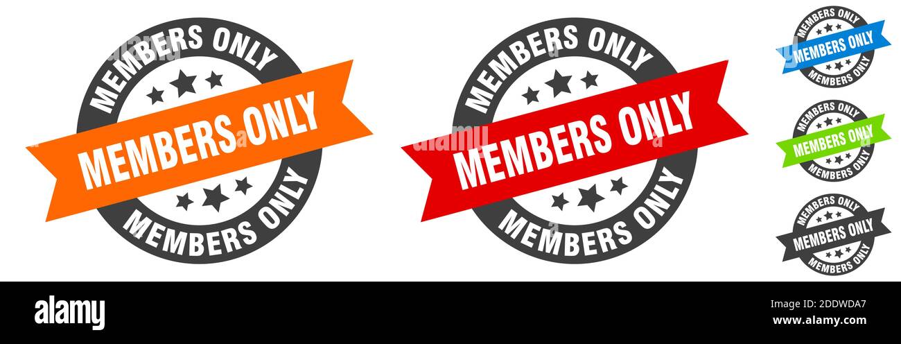 members only stamp. members only round ribbon sticker. label Stock ...