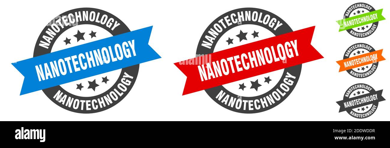 nanotechnology stamp. nanotechnology round ribbon sticker. label Stock ...
