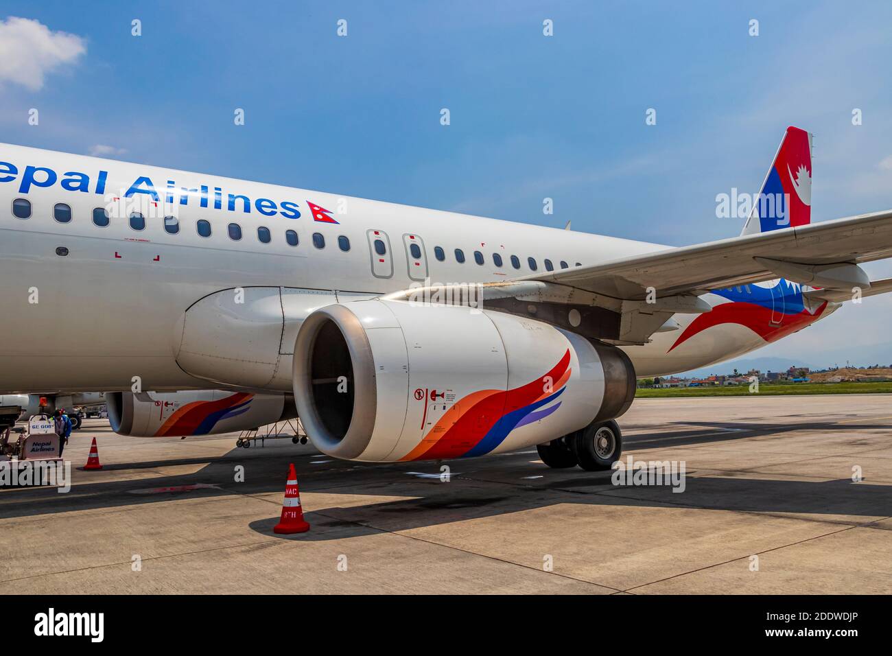 Airplane from Nepal Airlines at the Tribhuvan International Airport in ...