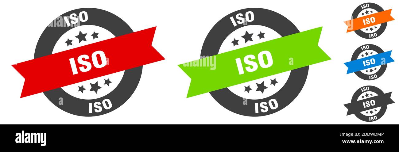 iso stamp. iso round ribbon sticker. label Stock Vector Image & Art - Alamy