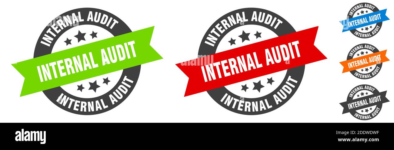 internal audit stamp. internal audit round ribbon sticker. label Stock ...