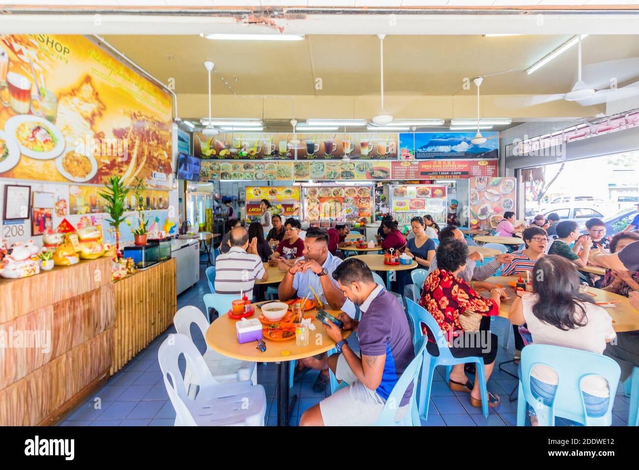 Local coffee shops called kedai kopi in Kota Kinabalu, Sabah, Malaysia ...