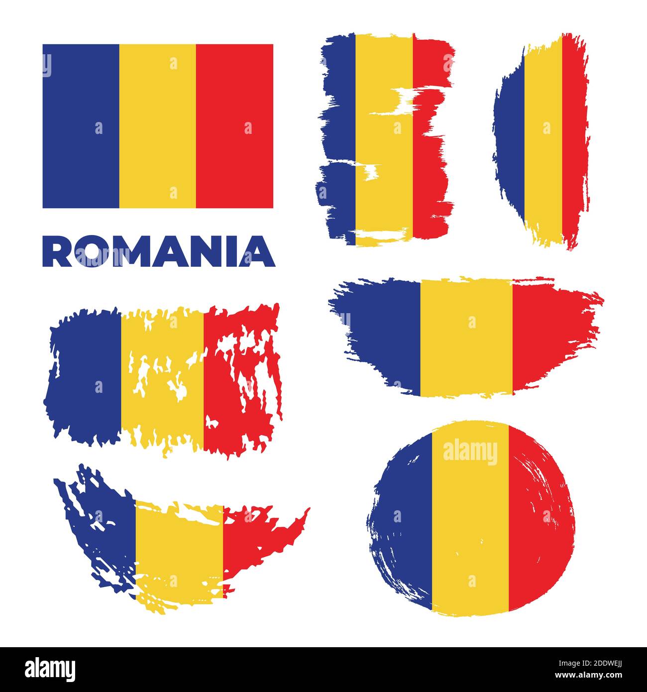 Romania flag, vector illustration on a white background Stock Vector ...