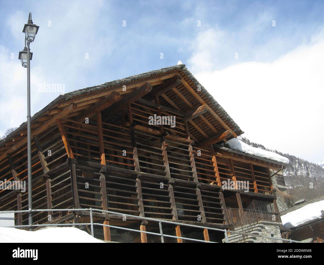 refuge immersed in the snow on monte rosa Stock Photo - Alamy