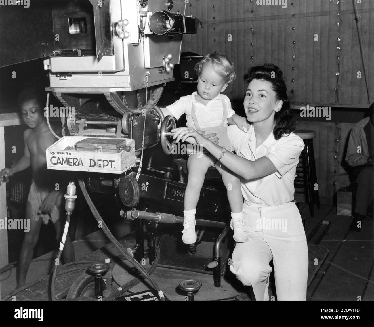 CORDELL HICKMAN and MAUREEN O'SULLIVAN with her small son MICHAEL ...