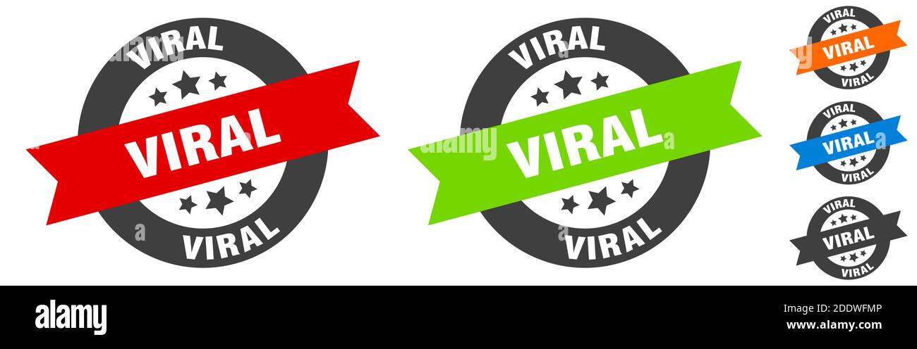 viral stamp. viral round ribbon sticker. label Stock Vector Image & Art ...