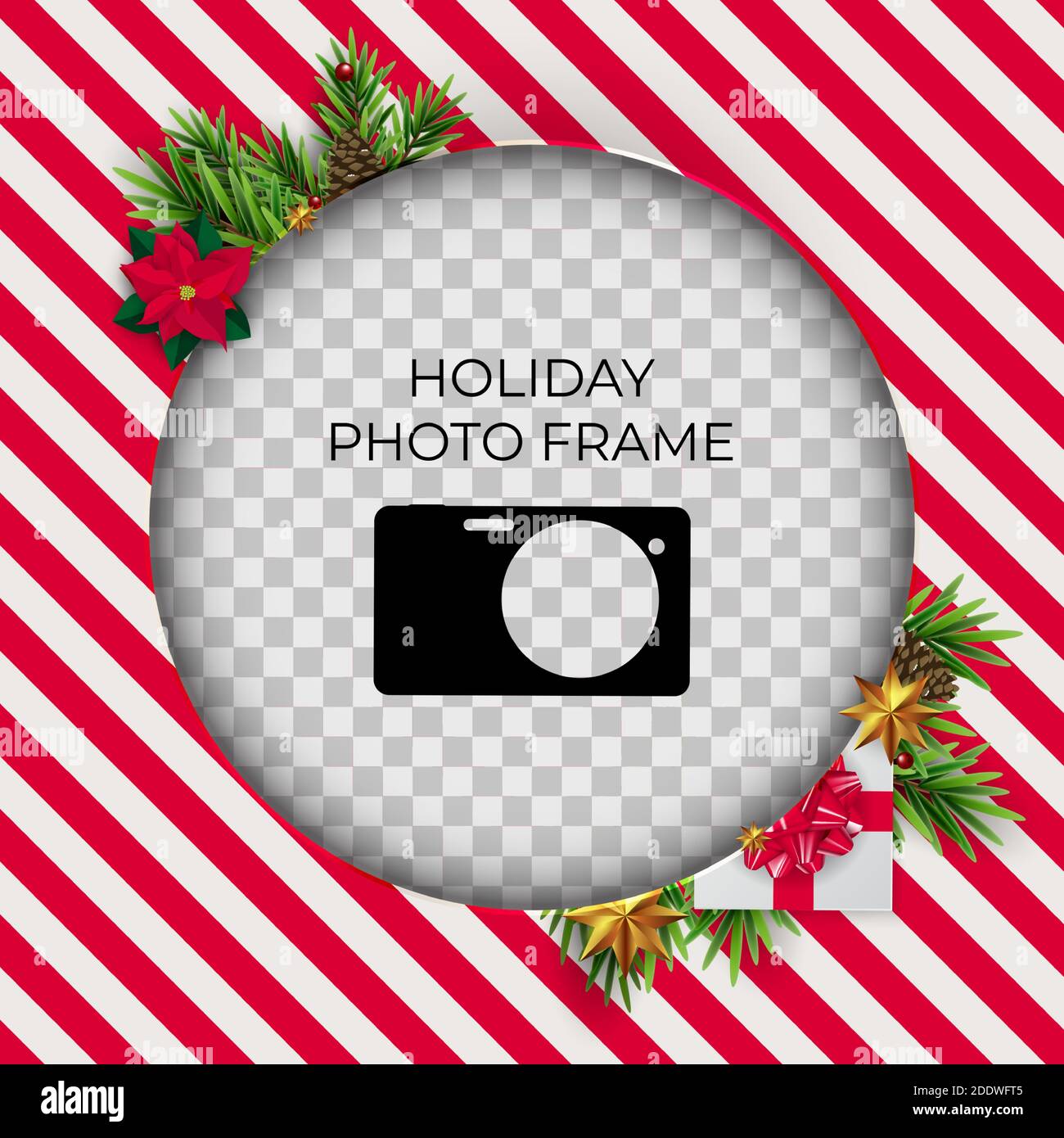 Holiday Photo Frame Template. Merry Christmas and Happy New Year ...