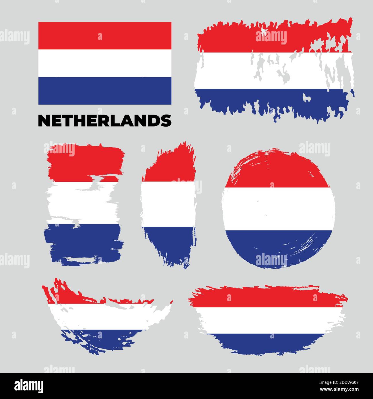 Grunge Netherlands flags set. Vector stock illustration Stock Vector ...