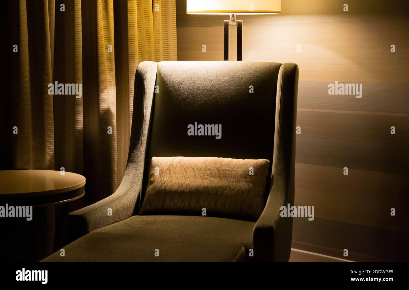 Generic concept of a luxury hotel room in north american downtown Stock ...