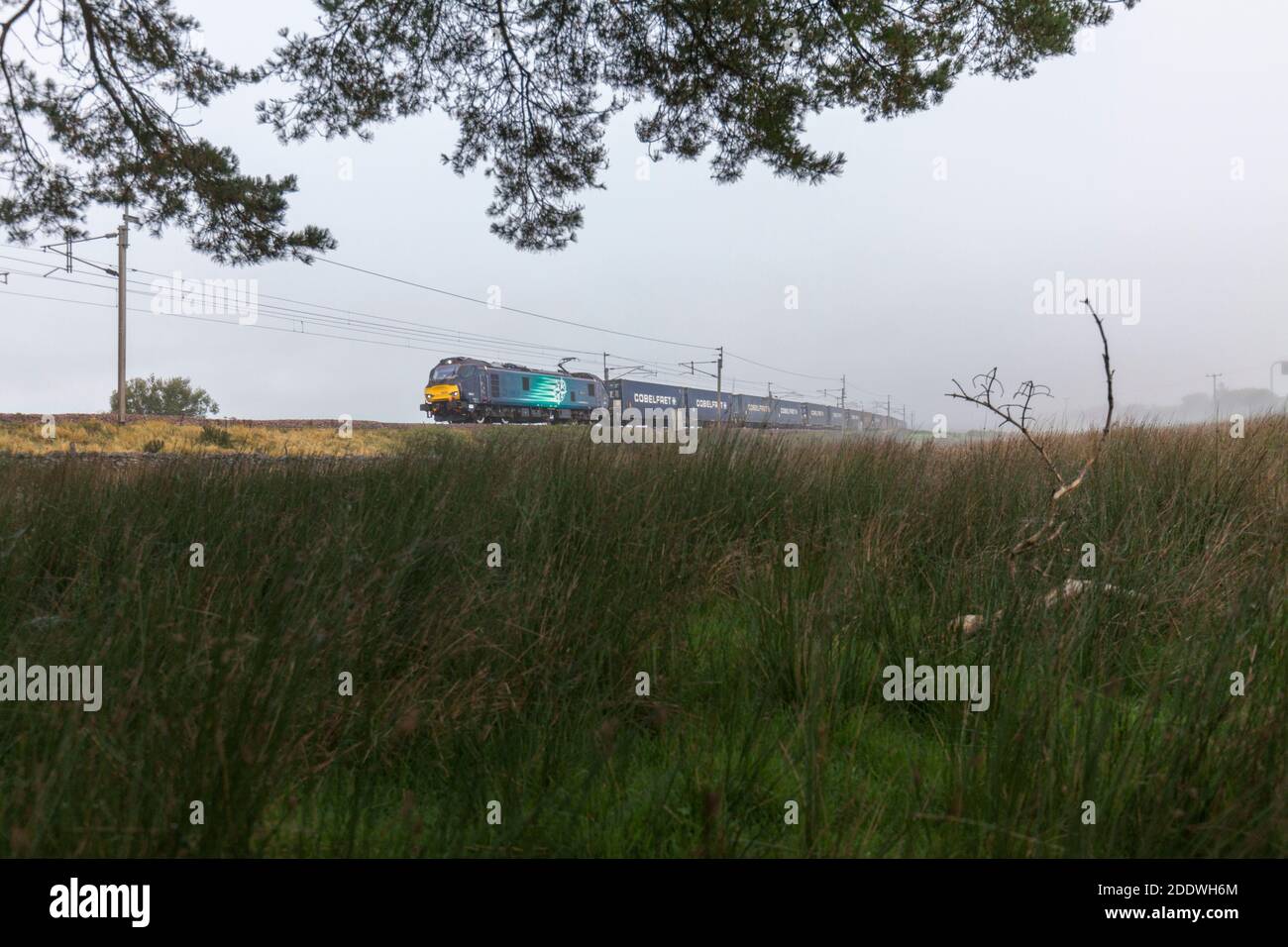 Direct Rail Services class 88 locomotive 88005 hauling an intermodal ...