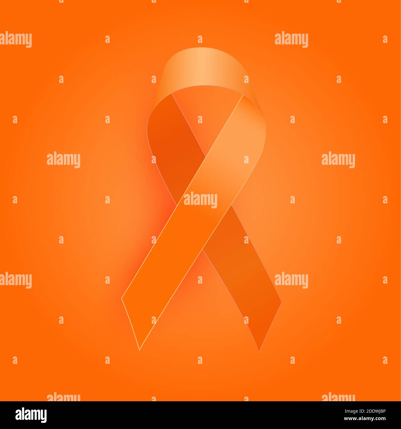 Orange Ribbon a Medical Symbol of Leukemia. Vector Illustration EPS10 ...