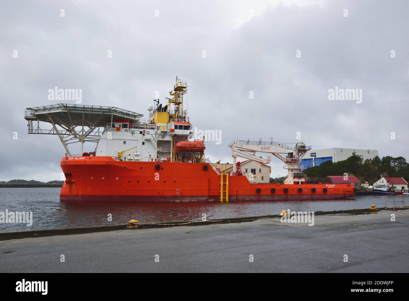 Offshore supply ship Nor Valiant, registered in Singapore, is seen ...