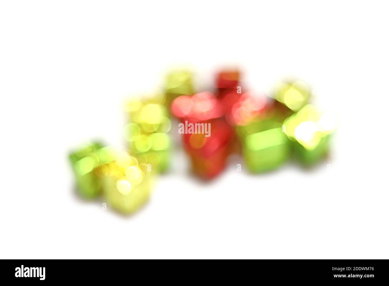 Blurred gift boxes isolated on white background Stock Photo - Alamy