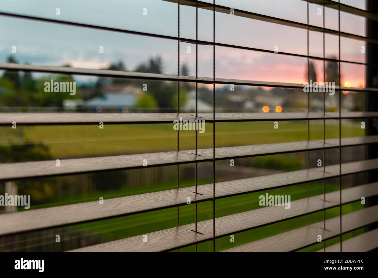 View of the landscape from the window of a country house, through the ...