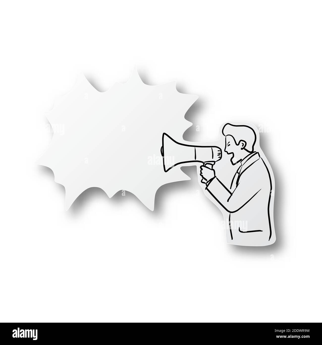 Vector illustration black line hand drawn of businessman holding ...