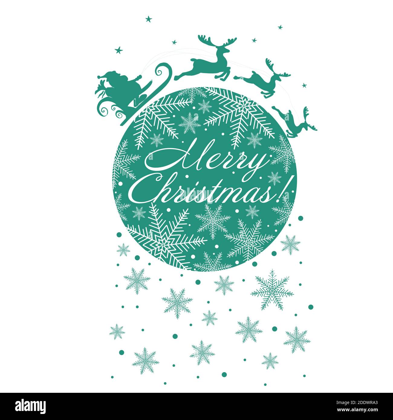 Santa Claus rides reindeer. Merry Christmas. Vector Stock Vector Image ...