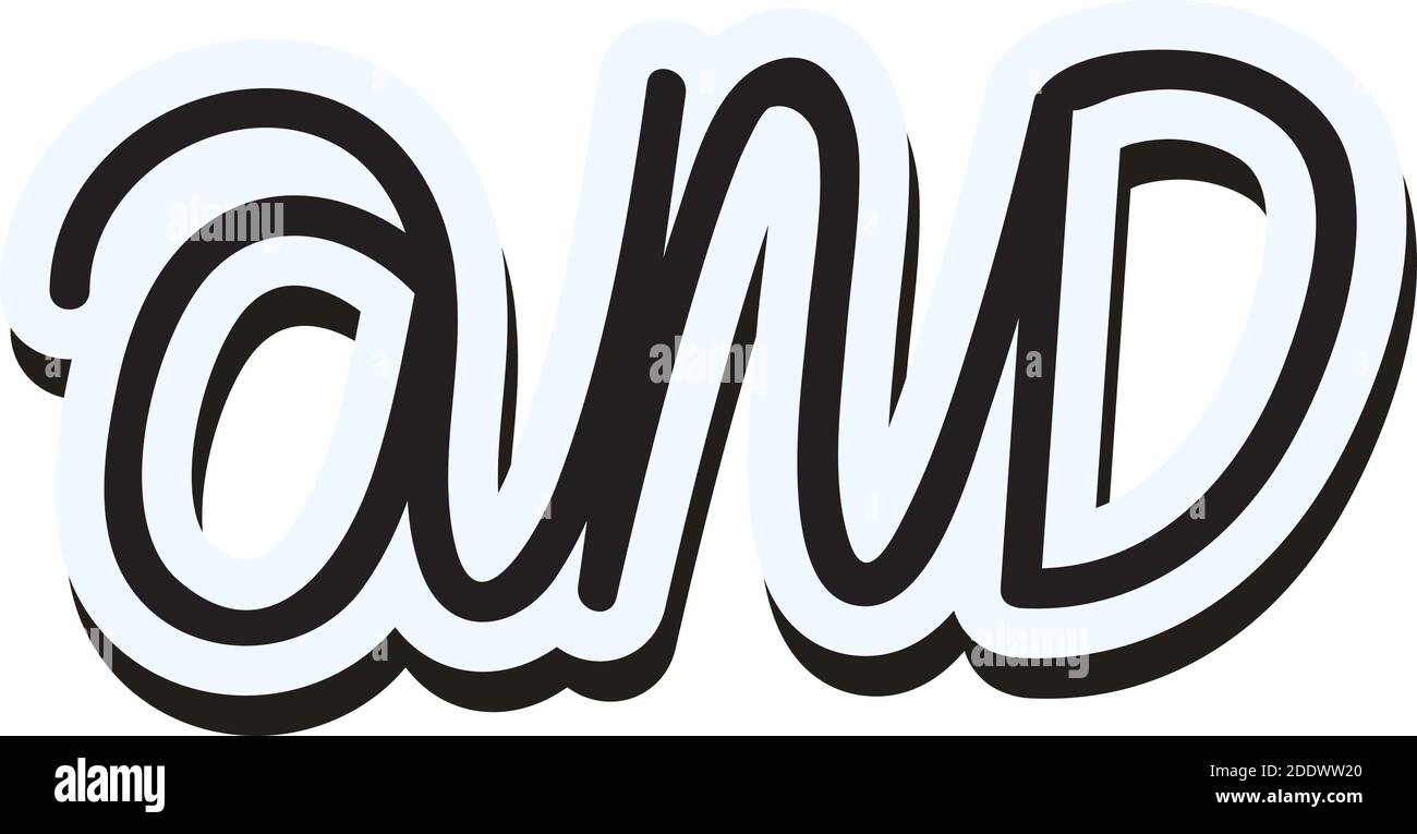 and in small letter on white background Stock Vector Image & Art - Alamy