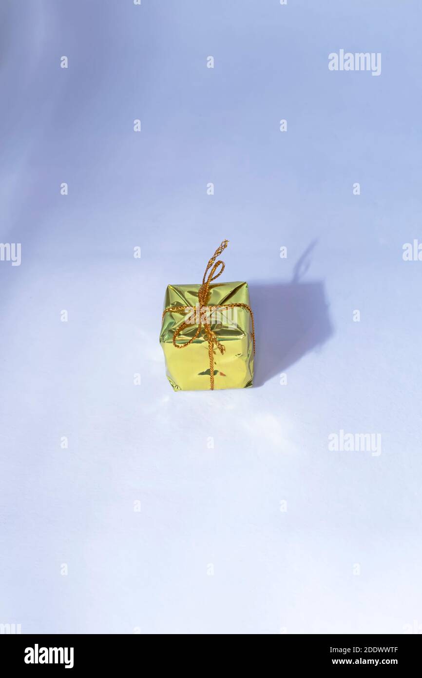 Yellow Christmas gift boxes isolated on white backgrounds Stock Photo ...