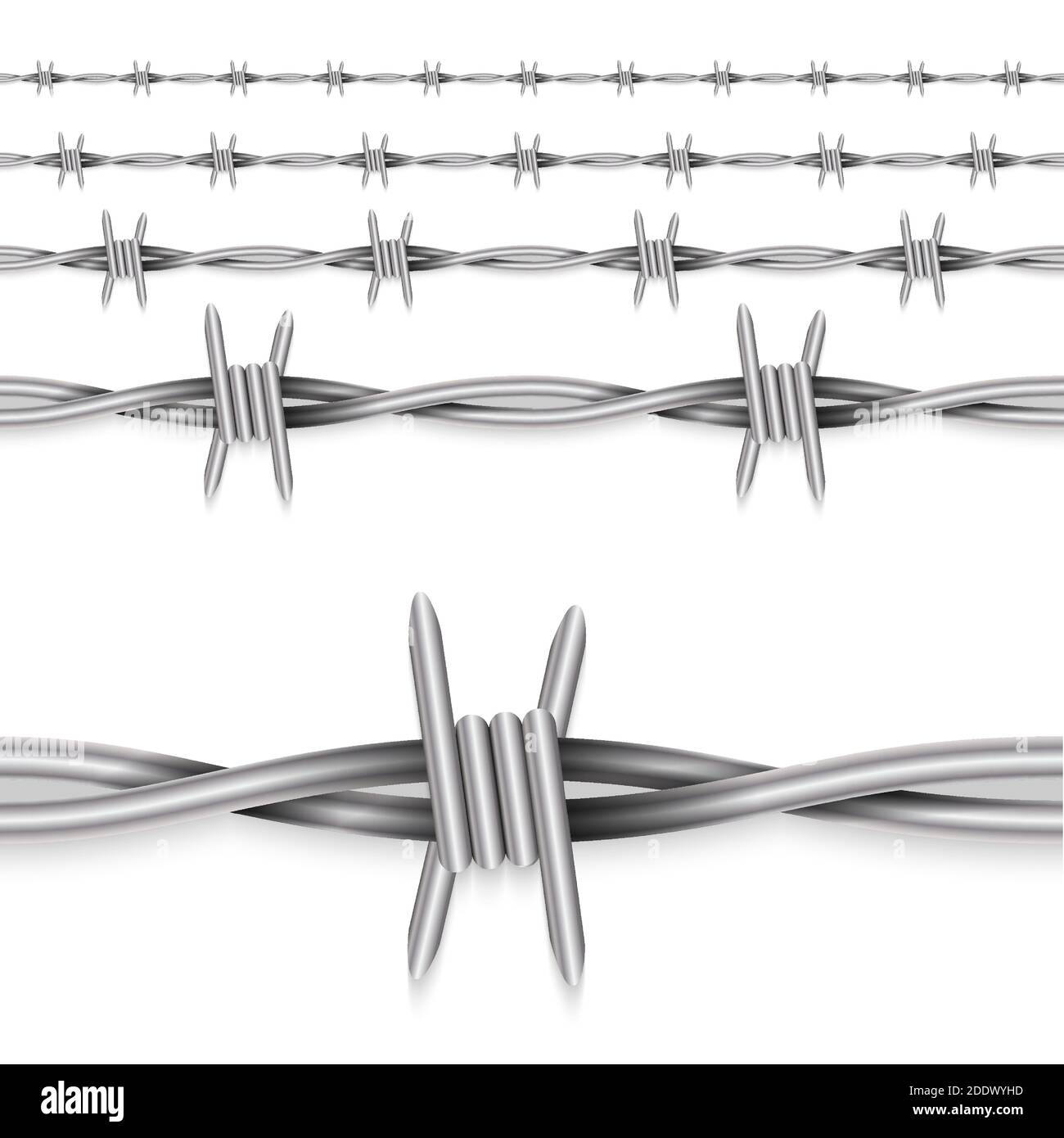 Naturalistic. 3D view. Metal barbed wire. Seamless pattern. Vector ...