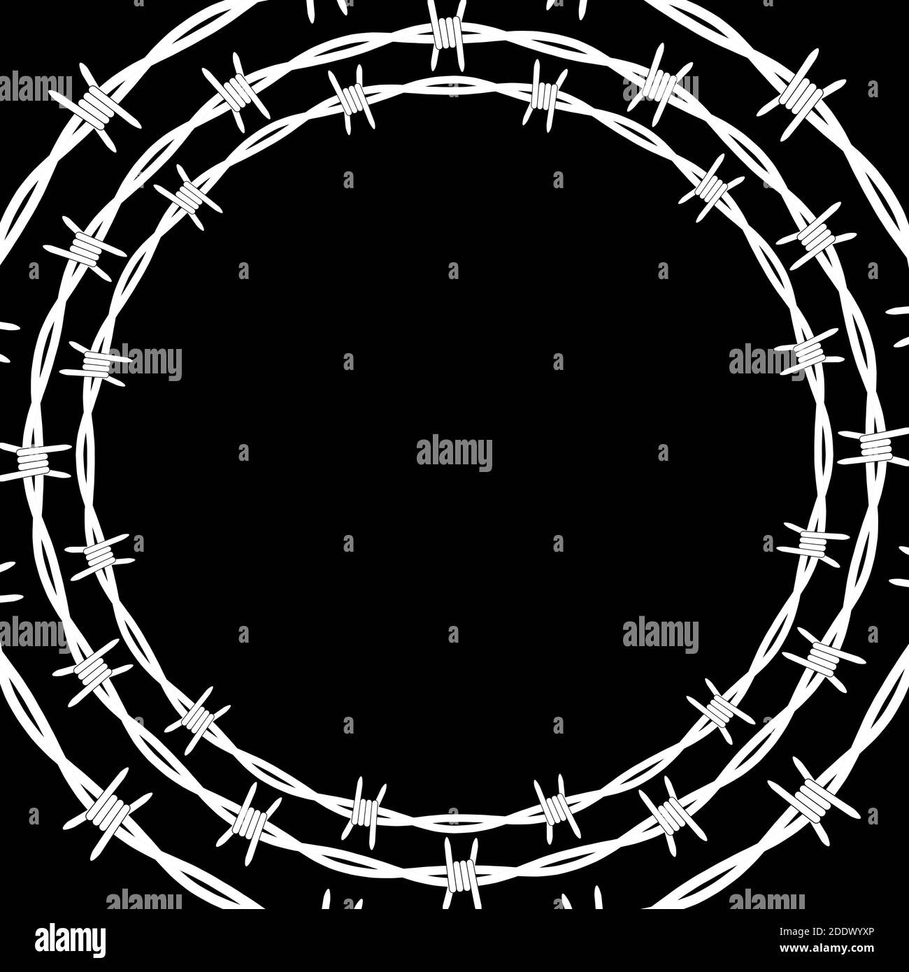 Disease, conclusion symbol, sign. Barbed wire background. Vector ...