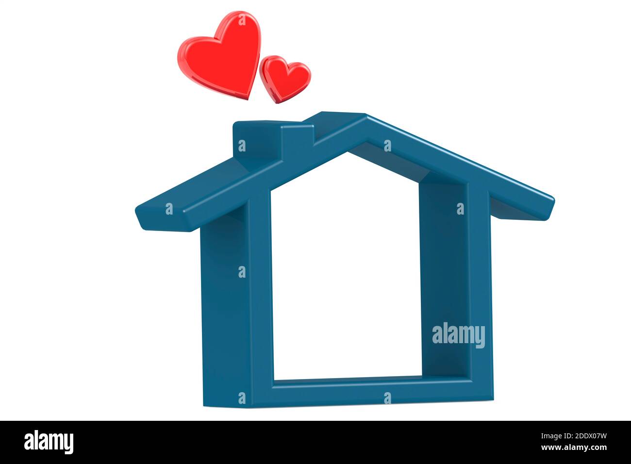 House with love isolated on white background, 3D rendering Stock Photo ...