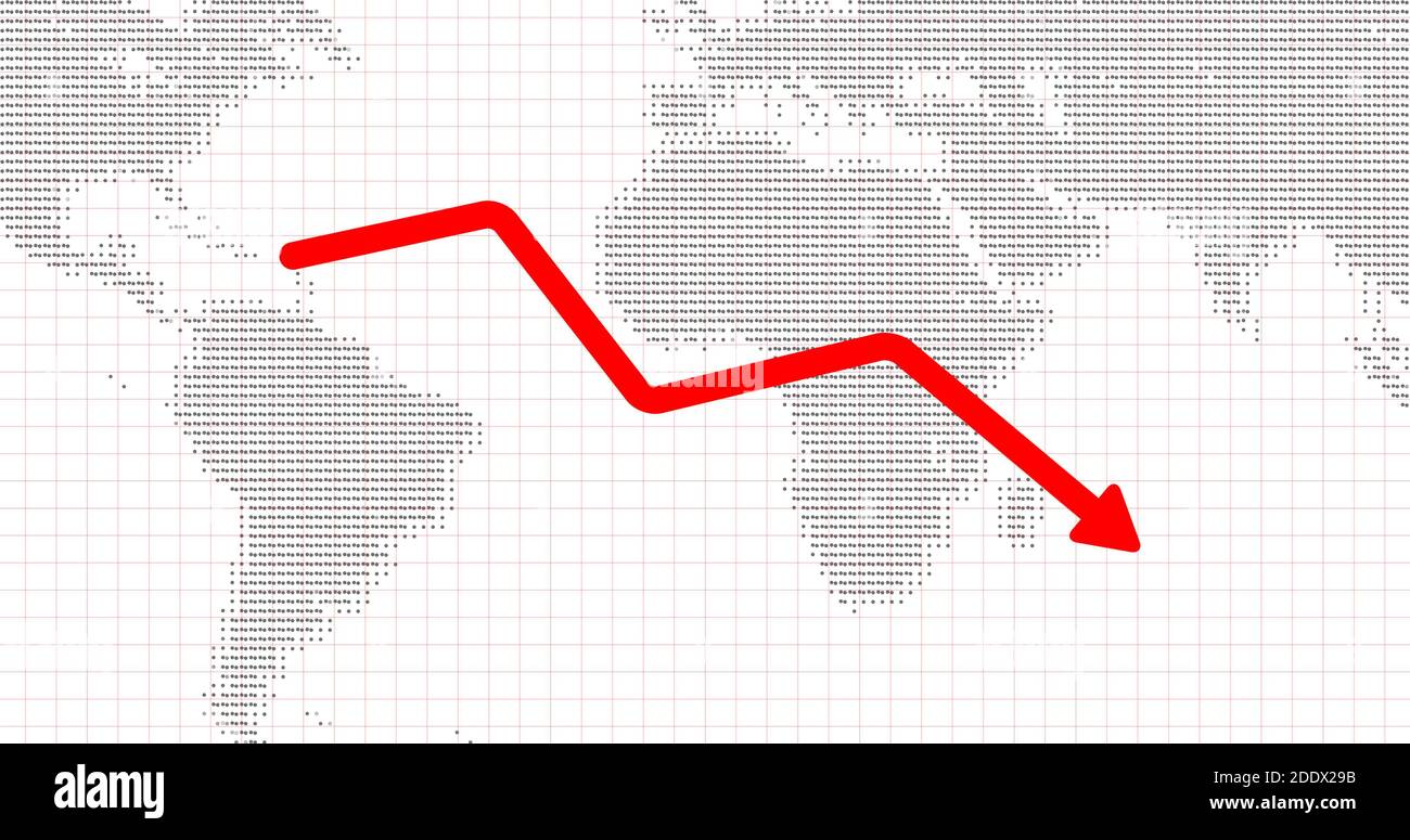 Business loss due to covid. Business graph showing growth down with ...