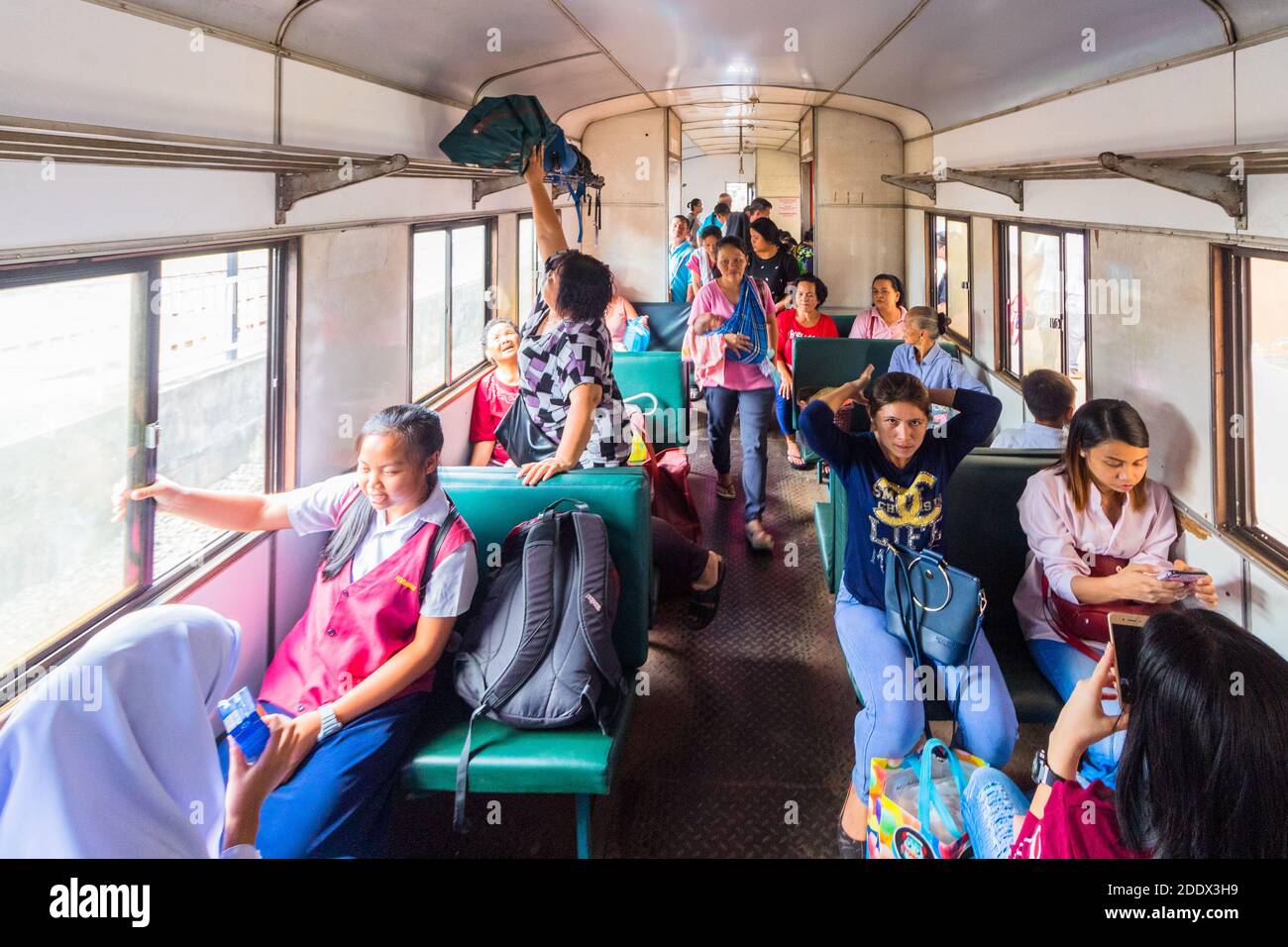 Passengers inside the train from Beaufort bound for Tenom in Sabah ...