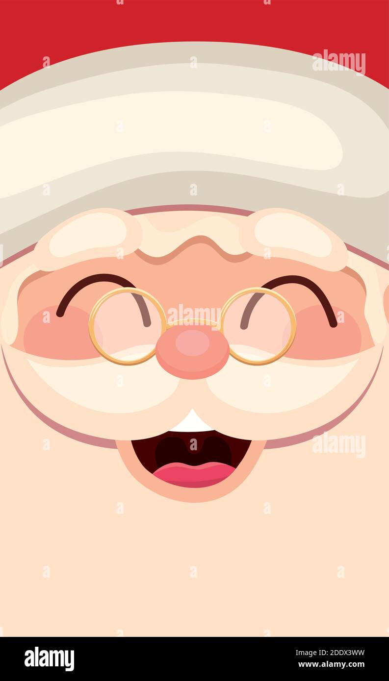 santa claus happy face icon with eyeglasses Stock Vector Image & Art ...