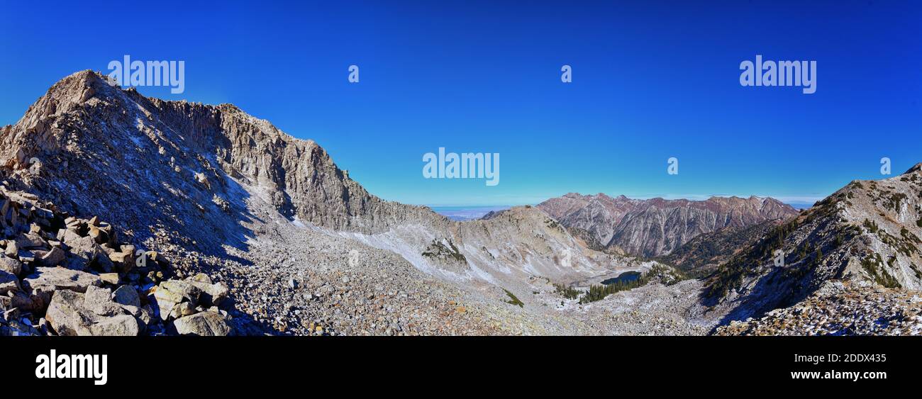 White Pine Lake views from trail mountain landscape towards Salt Lake ...