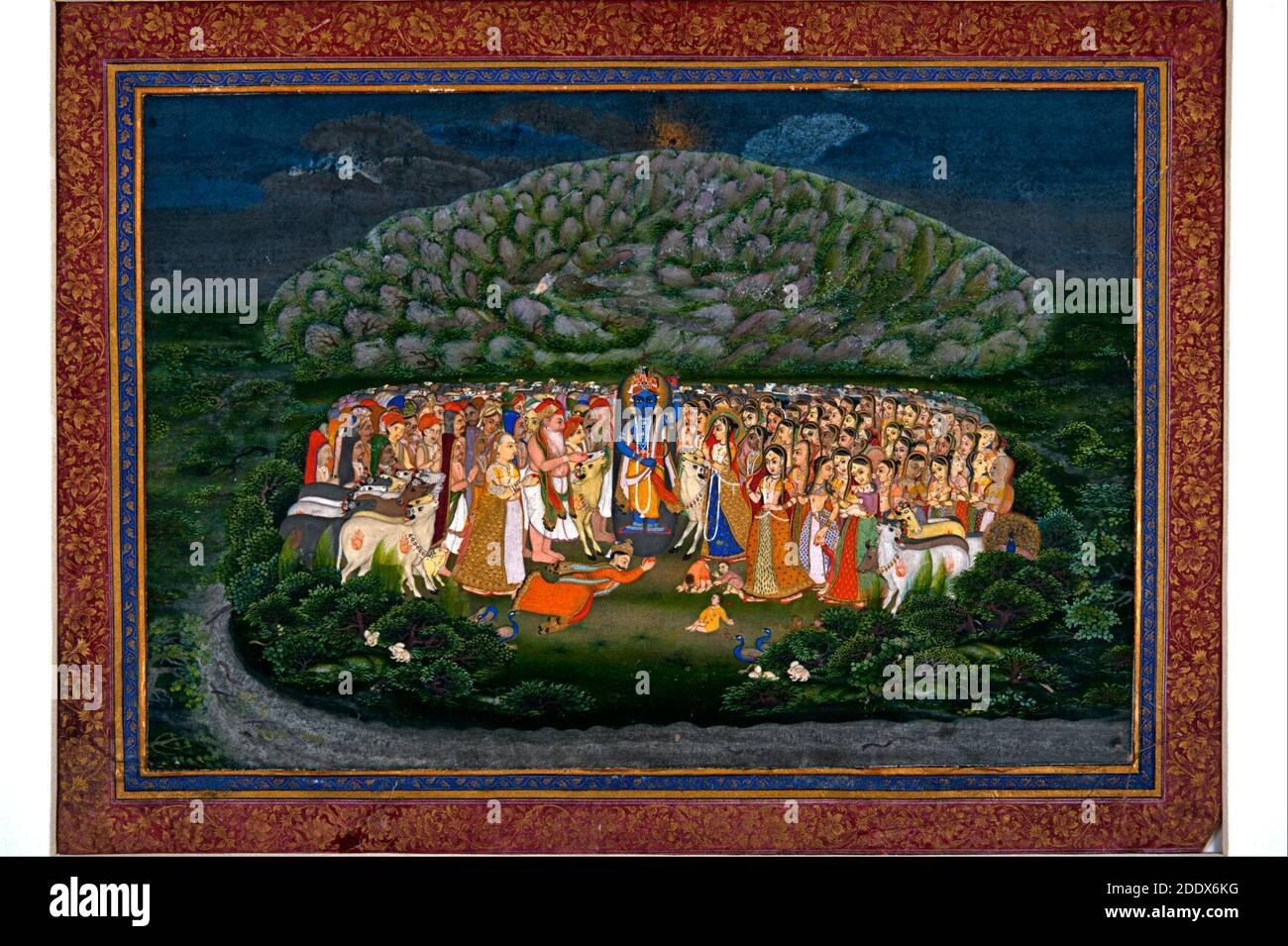 Krishna Lifting Mount Govardhan Stock Photo - Alamy