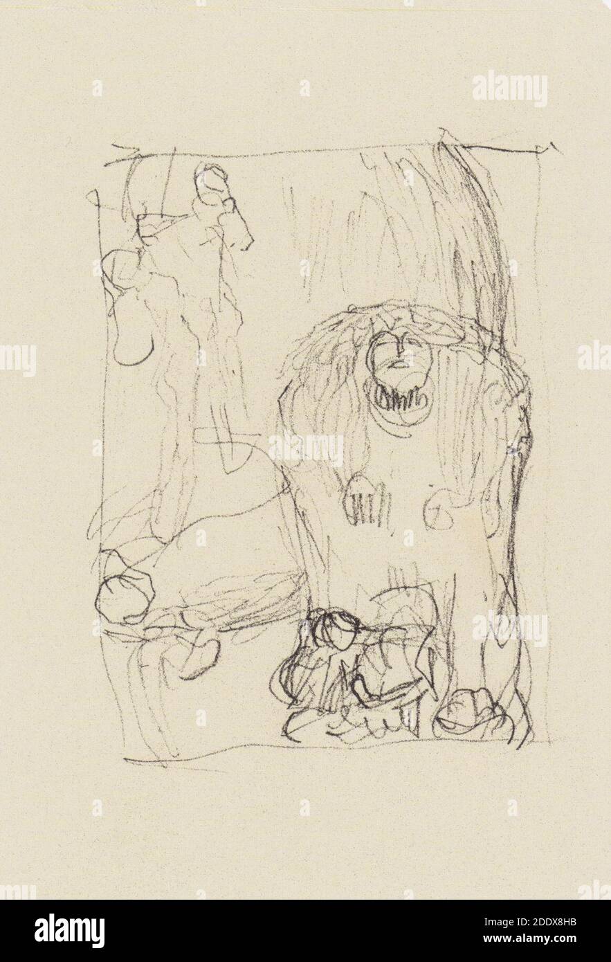 Klimt -Die Squinx, Liebespaar mit Kind, Figur am unteren Rand Stock ...