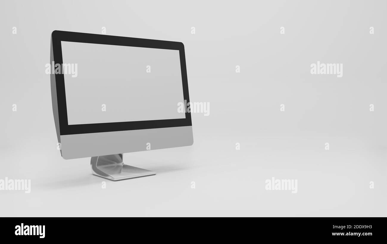 Computer Monoblock Monitor Display Isolated , 3D render Stock Photo - Alamy
