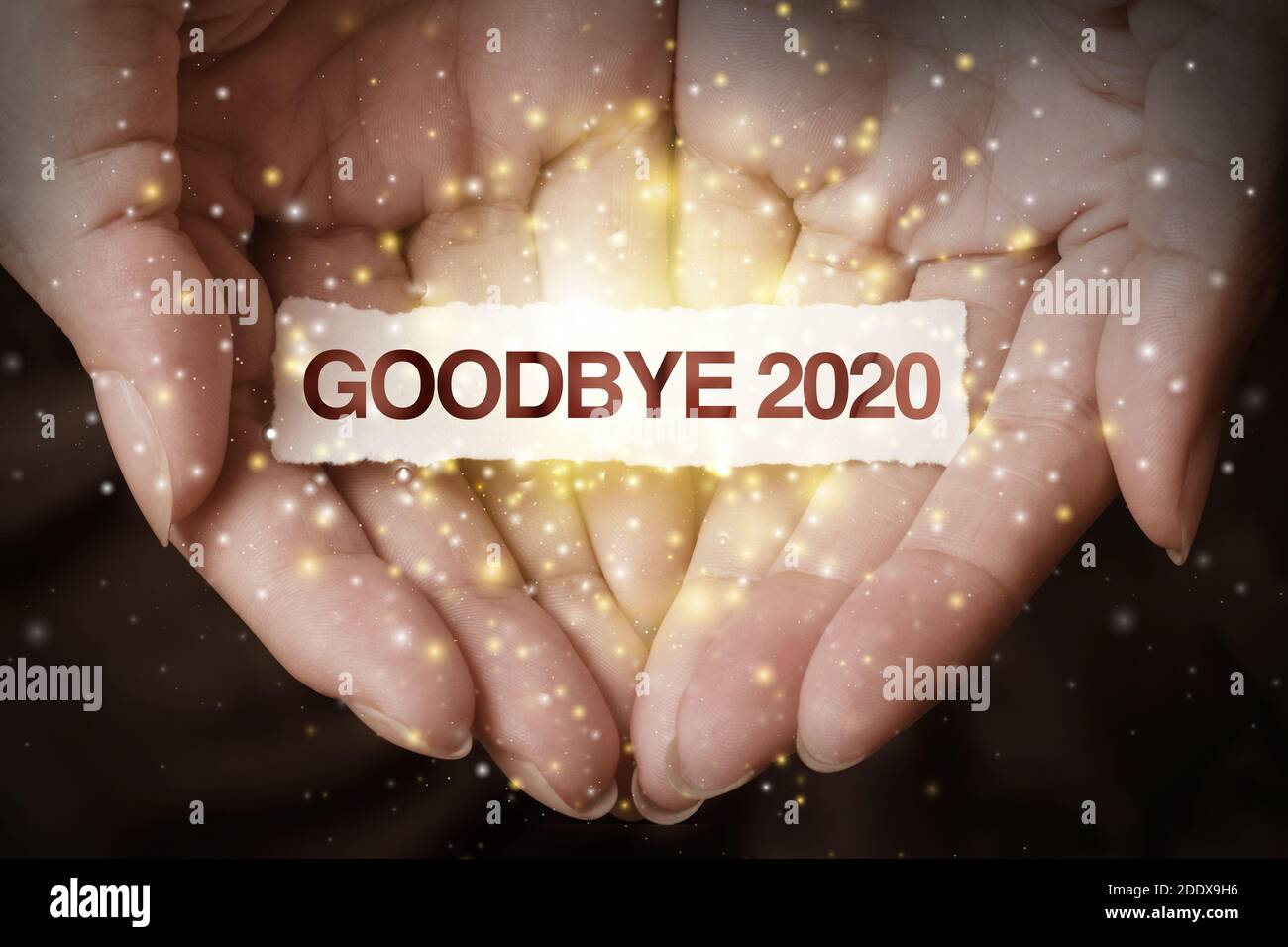 Goodbye year 2021 with hand. New year is the first day of the year in ...
