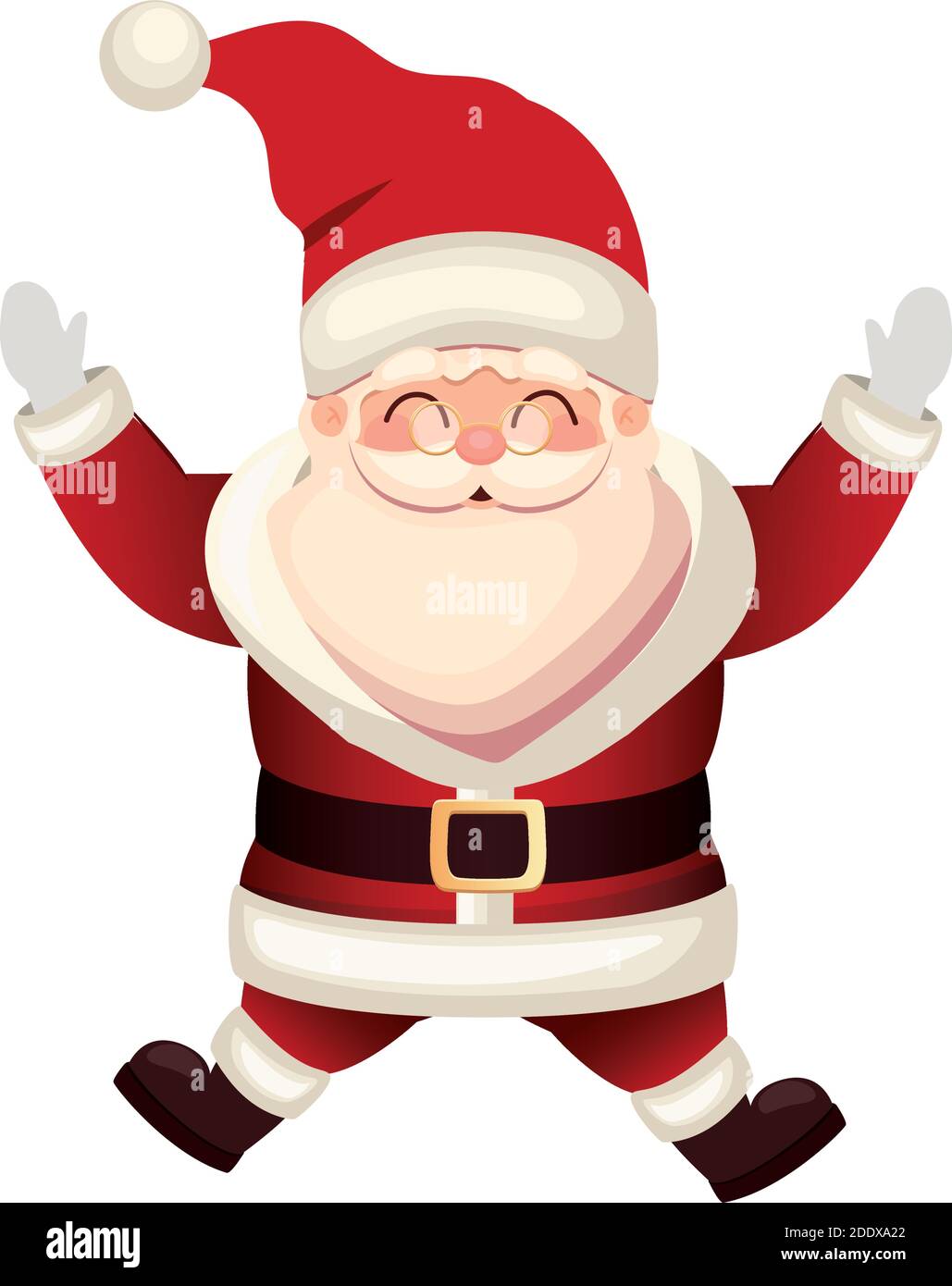 santa claus icon jumping on white background Stock Vector Image & Art ...