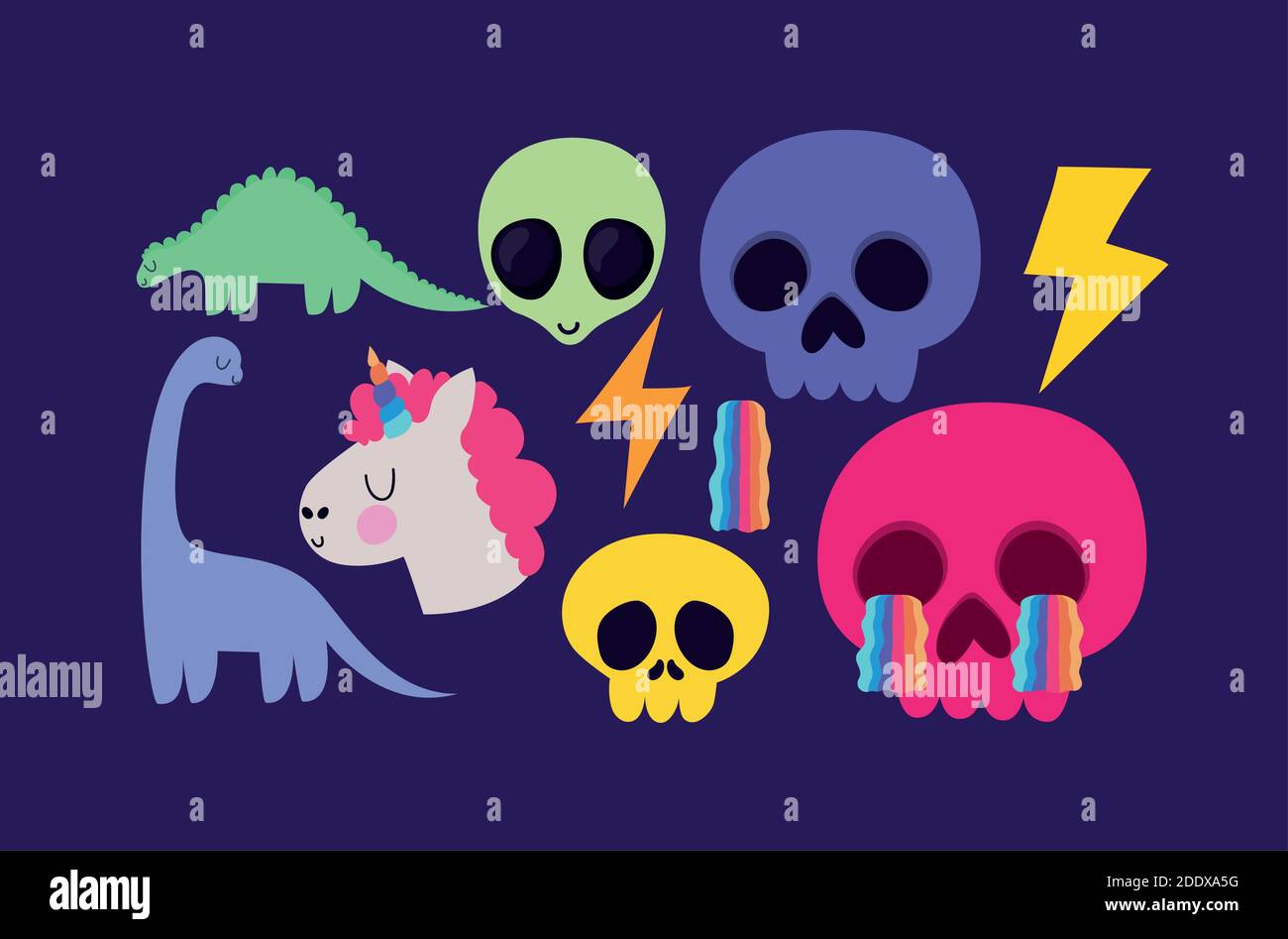 Skulls stickers Stock Vector Images - Alamy