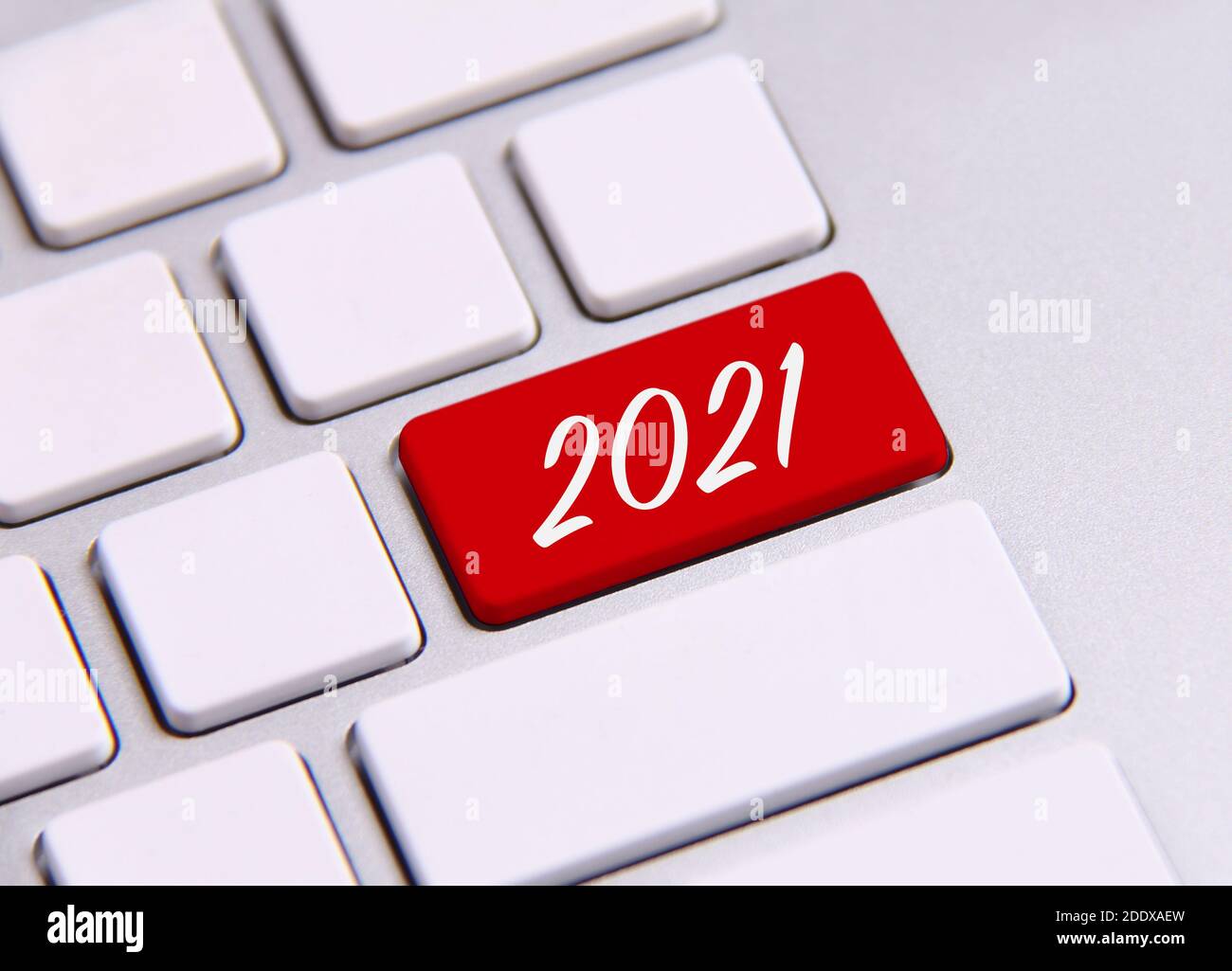 2021 new year text on the keyboard. New year is the first day of the ...
