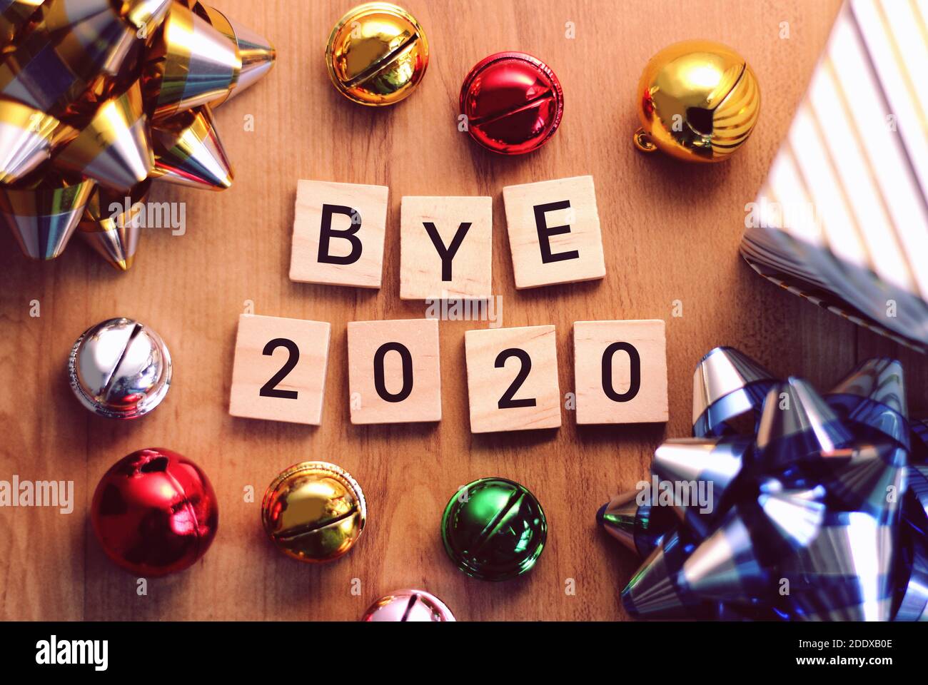 Happy new year 2021 with colorful decoration. New year is the first day ...