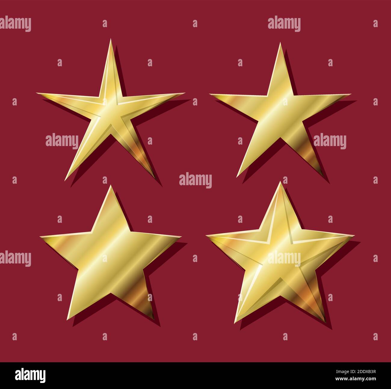 set of stars with five points of golden color Stock Vector Image & Art ...