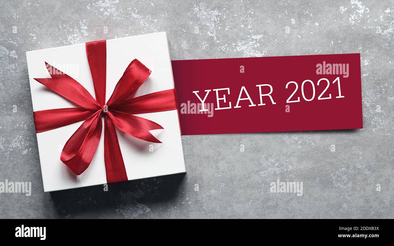 Happy new year 2021 with gift. New year is the first day of the year in ...